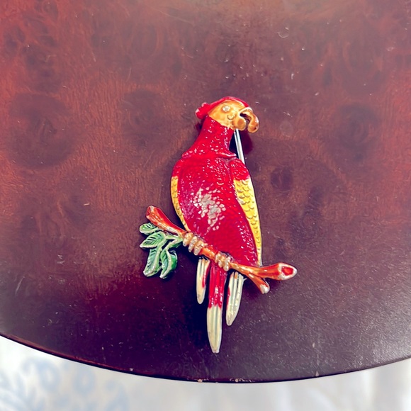 Jewelry | Red Parot Gorgeous Hand Painted | Poshmark